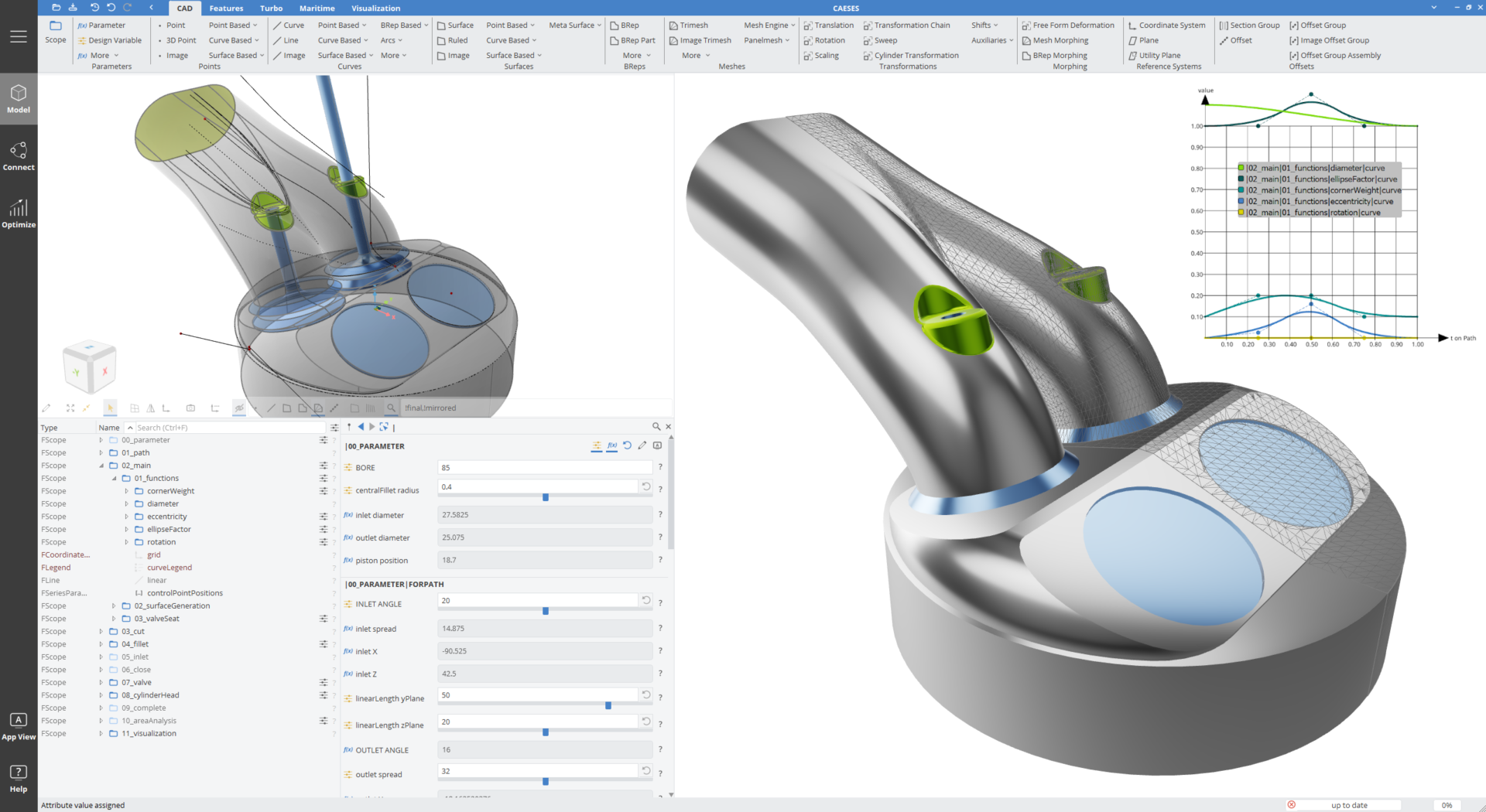 Intake Port Design and Optimization with CAESES › CAESES